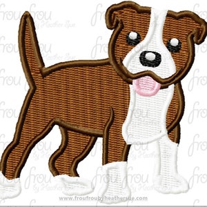 Pit Bull Terrier Dog Digital Embroidery Design Machine Applique and ...