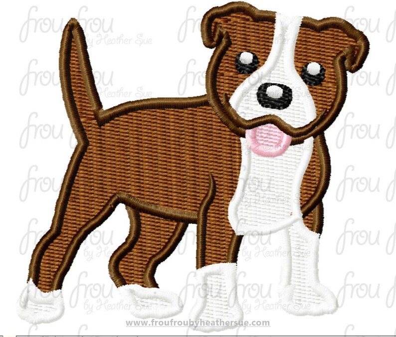 Pit Bull Terrier Dog Digital Embroidery Design Machine - Etsy