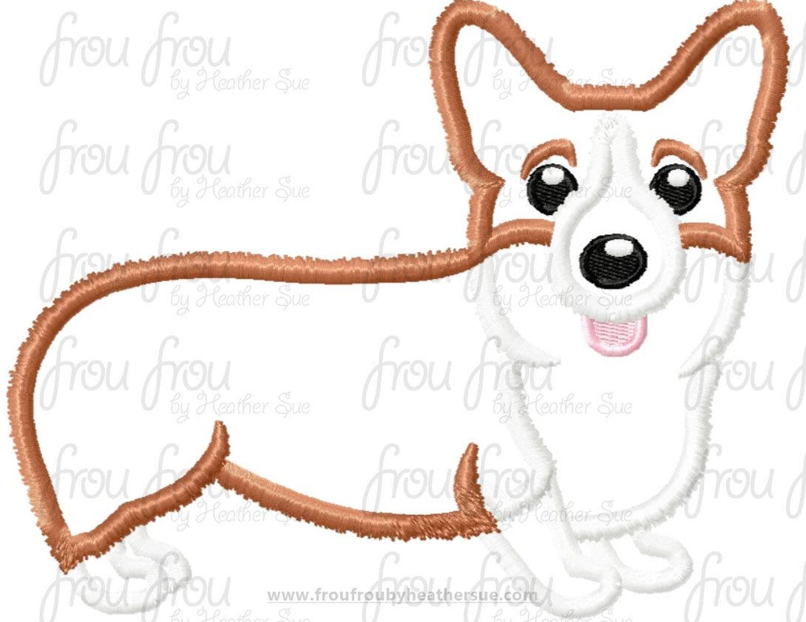 Corgi Dog Digital Embroidery Design Machine Applique | Etsy