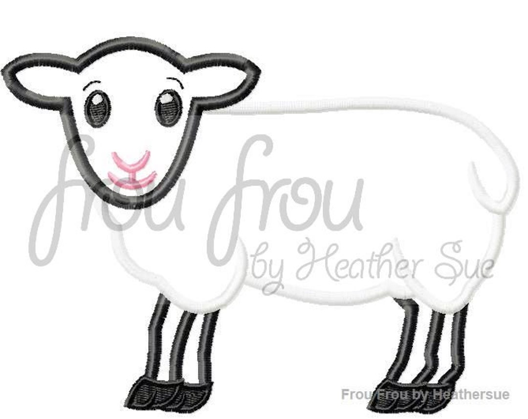 Sheep Applique and Filled Machine Embroidery Design 1"-9" - Etsy