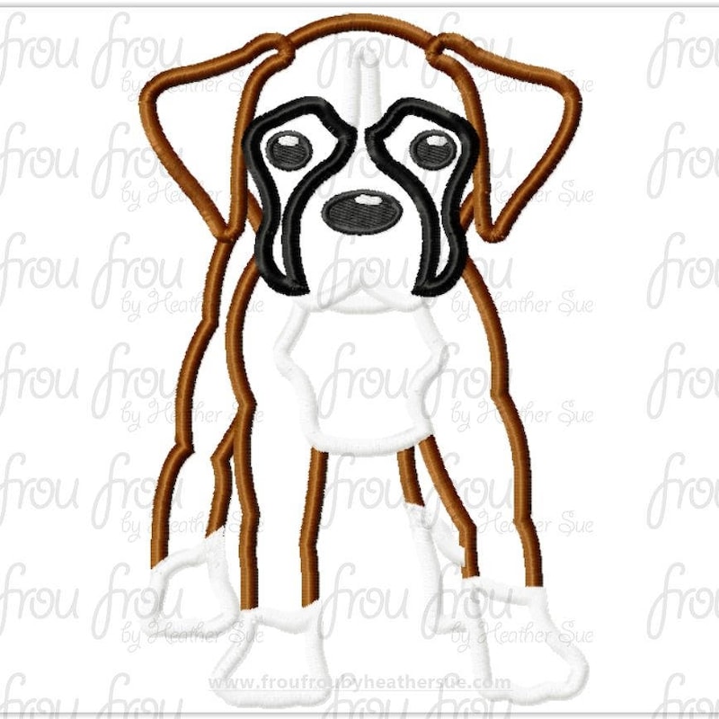 Boxer Dog Embroidery - Etsy