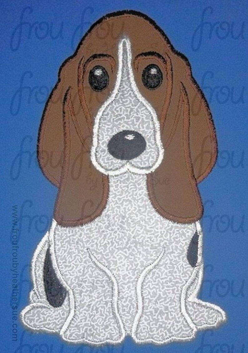 Basset Hound Dog Digital Embroidery Design Machine Applique 4"-6x10" - Etsy