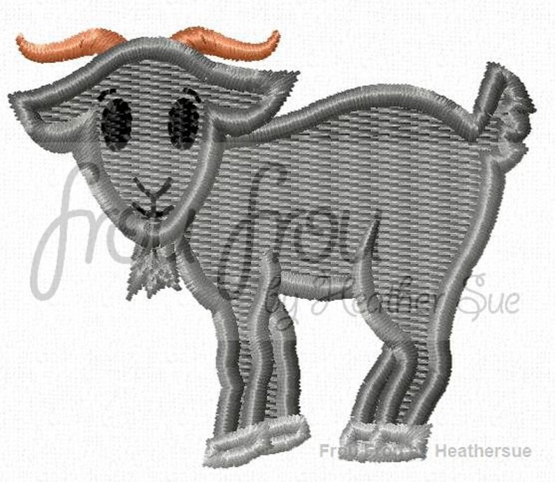 Goat Applique and Filled Machine Embroidery Design - Etsy