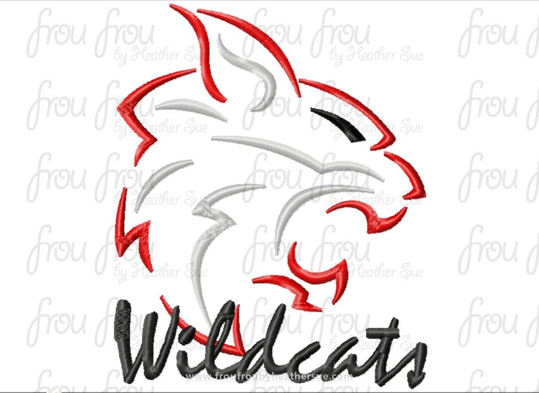 Wildcats Mascot Sketch TWO Versions, With and Without Wording Digital ...