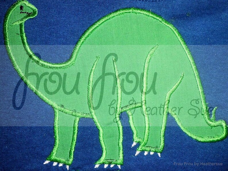 Brontosaurus Dinosaur Digital Embroidery Design Machine Filled - Etsy