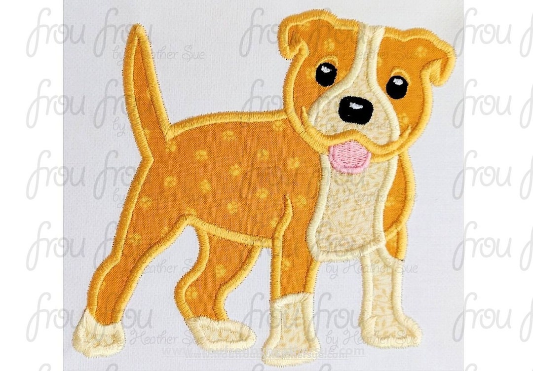 Pit Bull Terrier Dog Digital Embroidery Design Machine Applique and ...