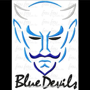 Blue Devils Mascot Sketch TWO Versions, With and Without Wording ...