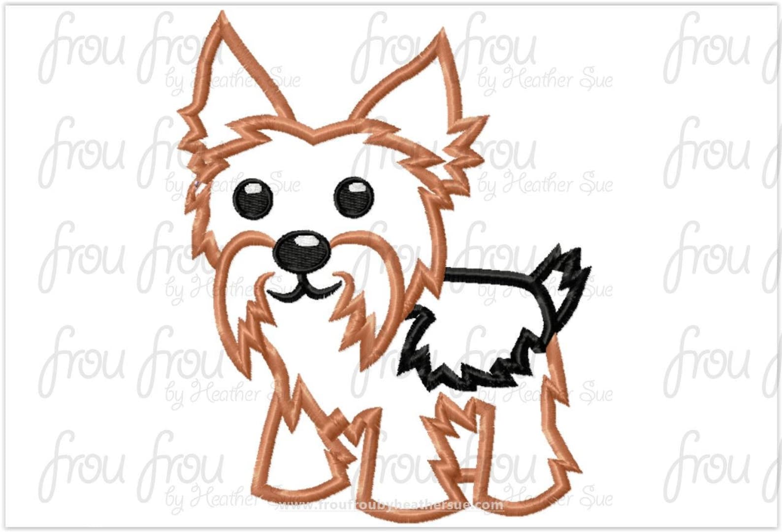 Yorkie Dog Digital Embroidery Design Machine Applique - Etsy