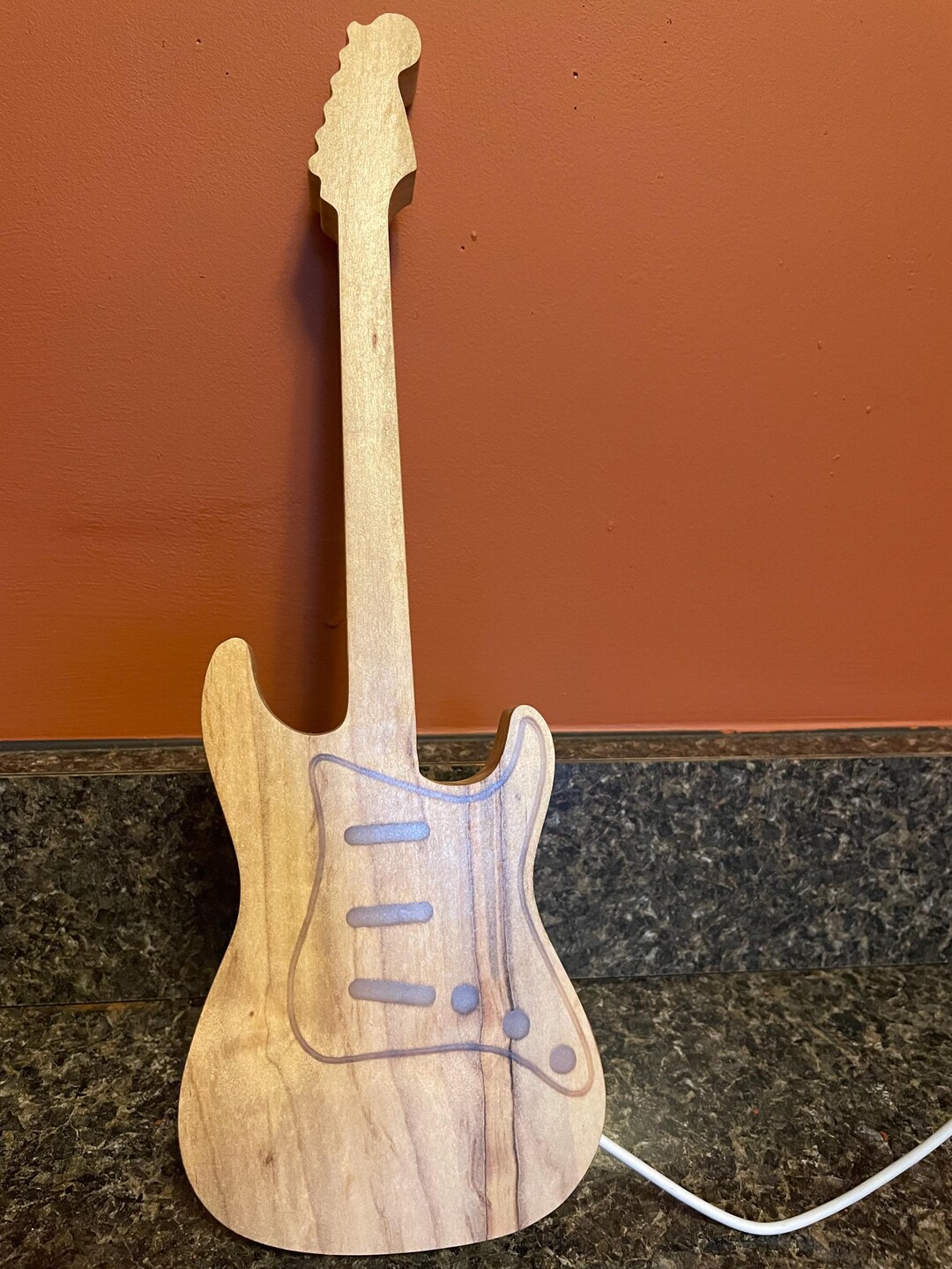 Spalted Maple Electric Guitar Shaped 15 W Cordless Charger - Etsy