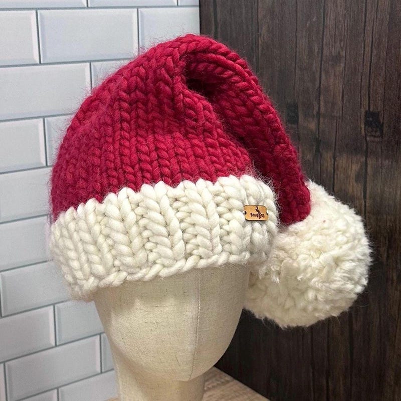 Knitted Santa Hat - Etsy