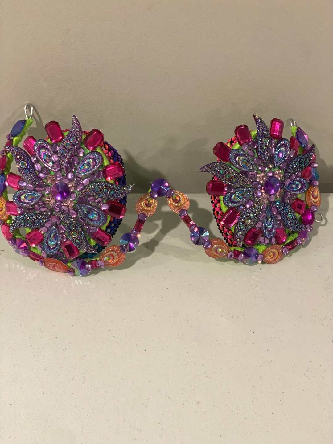 Caribbean Carnival Themed Jeweled Wire Bra. - Etsy