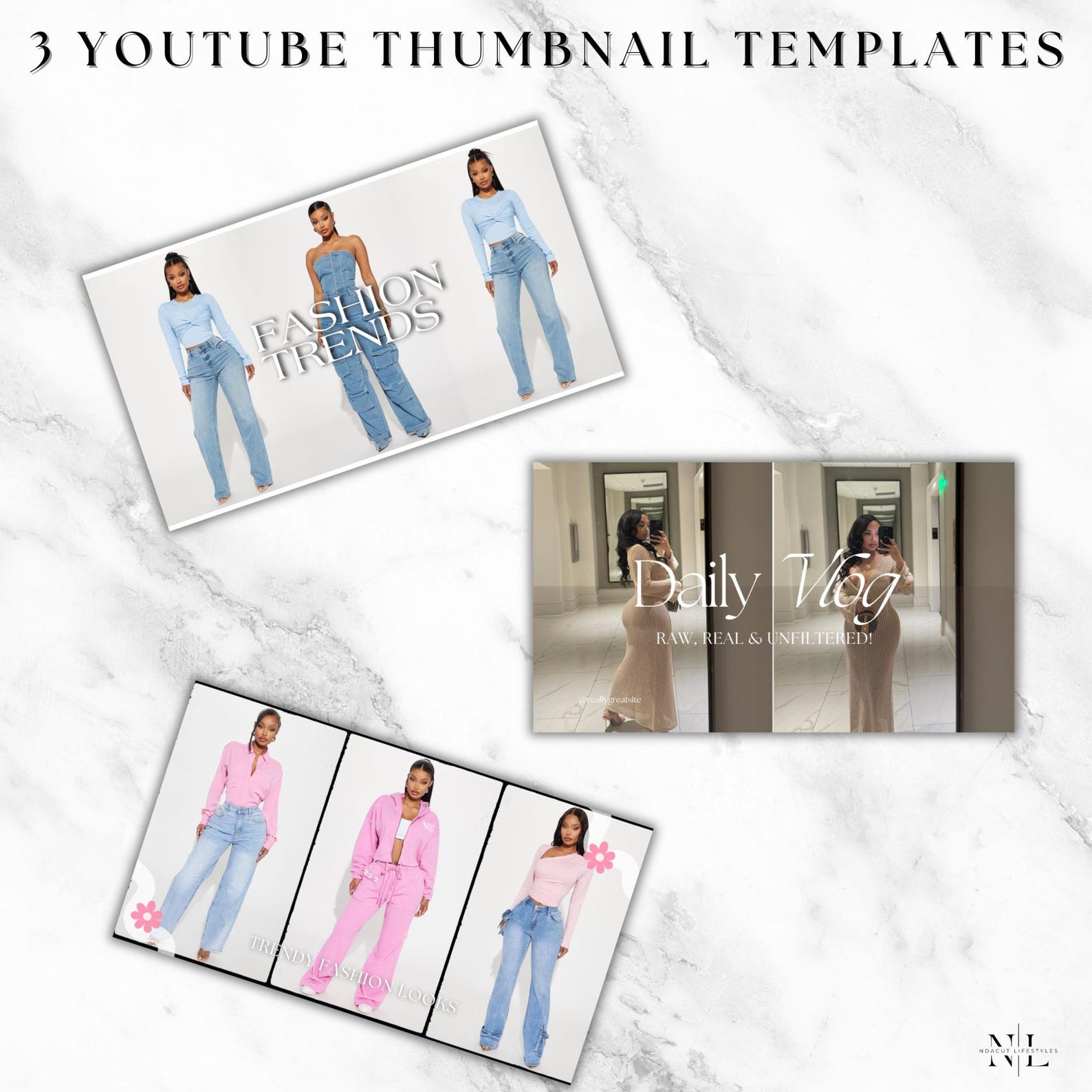 Youtube Thumbnail Template Bundle | 3 Youtube Thumbnails | Bundle ...
