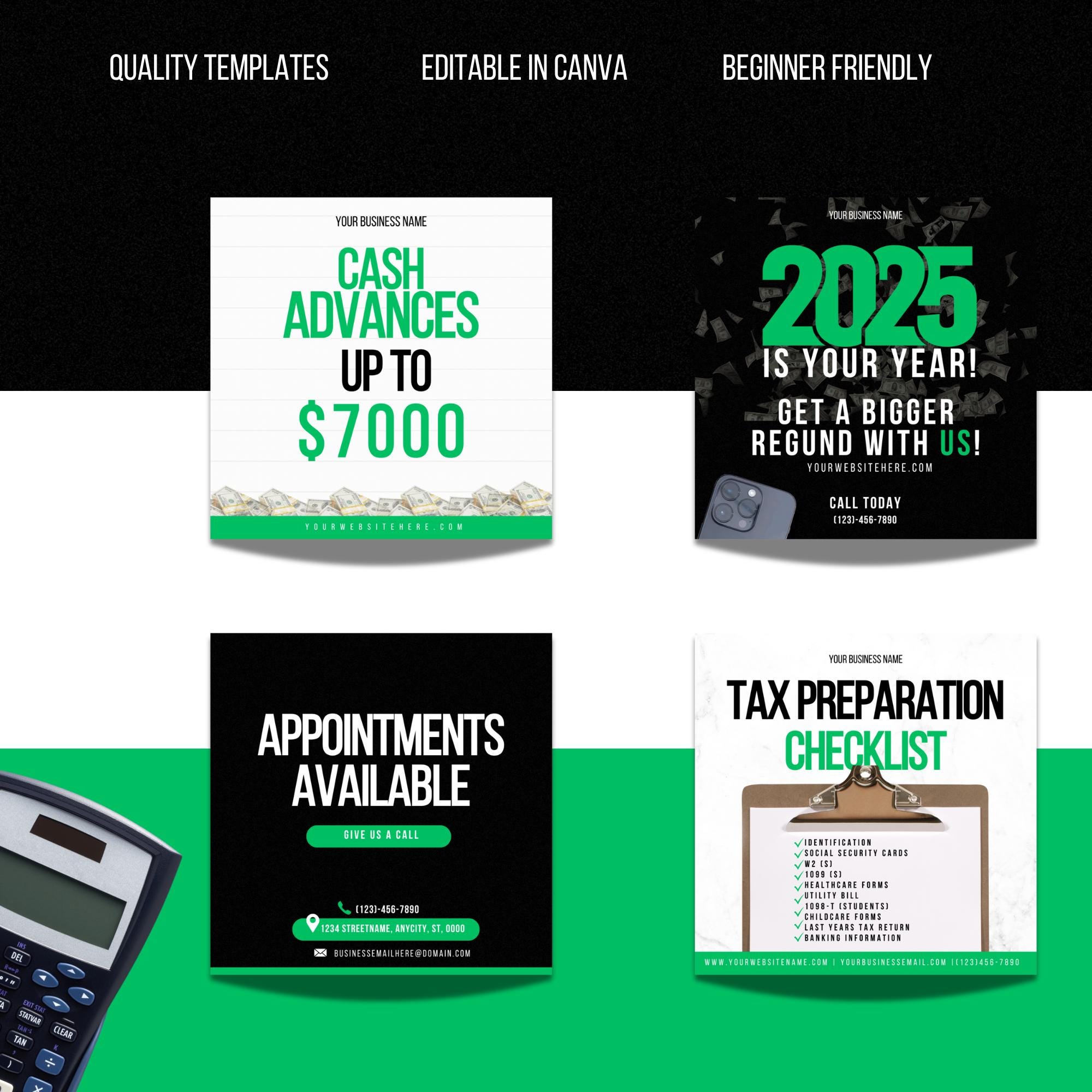 15 Professional Tax Prep Editable Flyer Bundle, Tax Flyer Bundle ...
