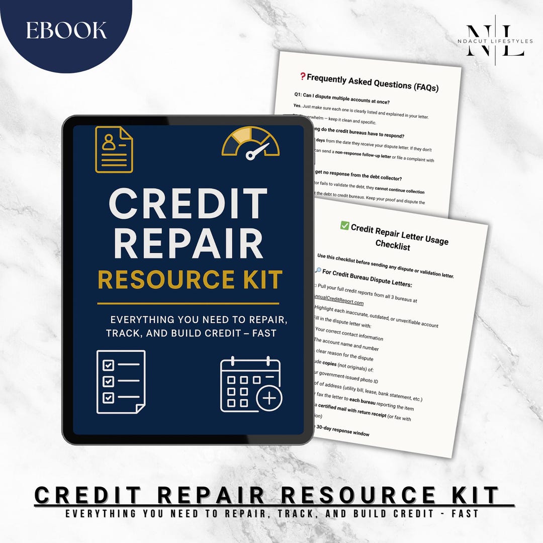 Printable Credit Repair Kit | Credit Dispute Letters | Credit Score ...