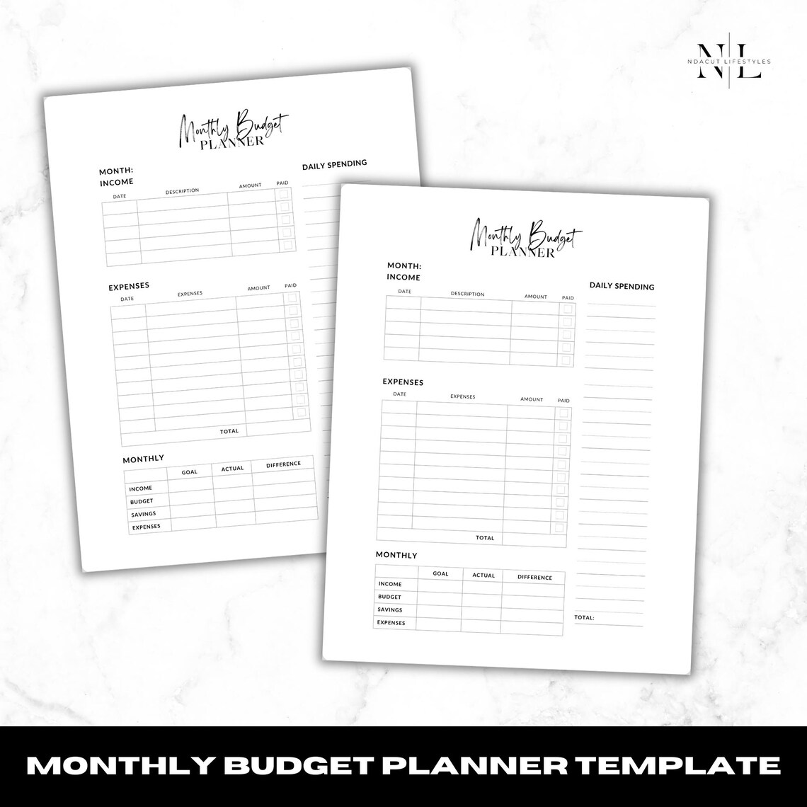 Printable Monthly Budget Planner, Minimalist Printable 2025 Monthly ...