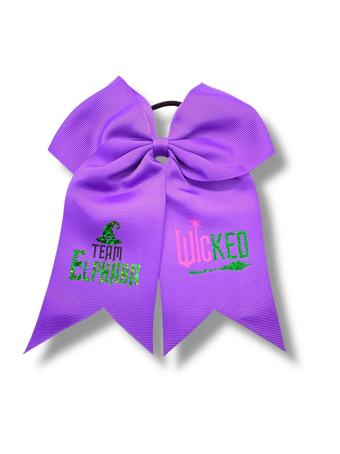 Team Elphaba Cheer Bow | Purple Hair Bow With Wicked Design | Broadway ...