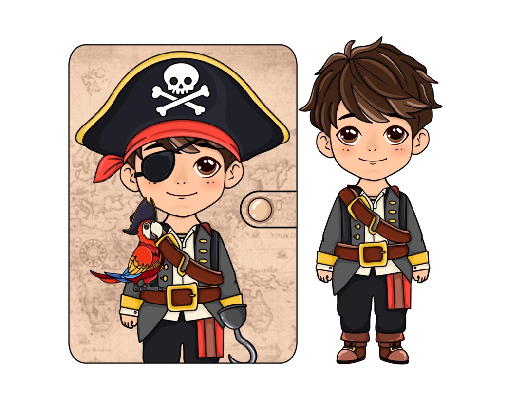 Printable Paper Doll Pirate, Activities for Kids - Etsy