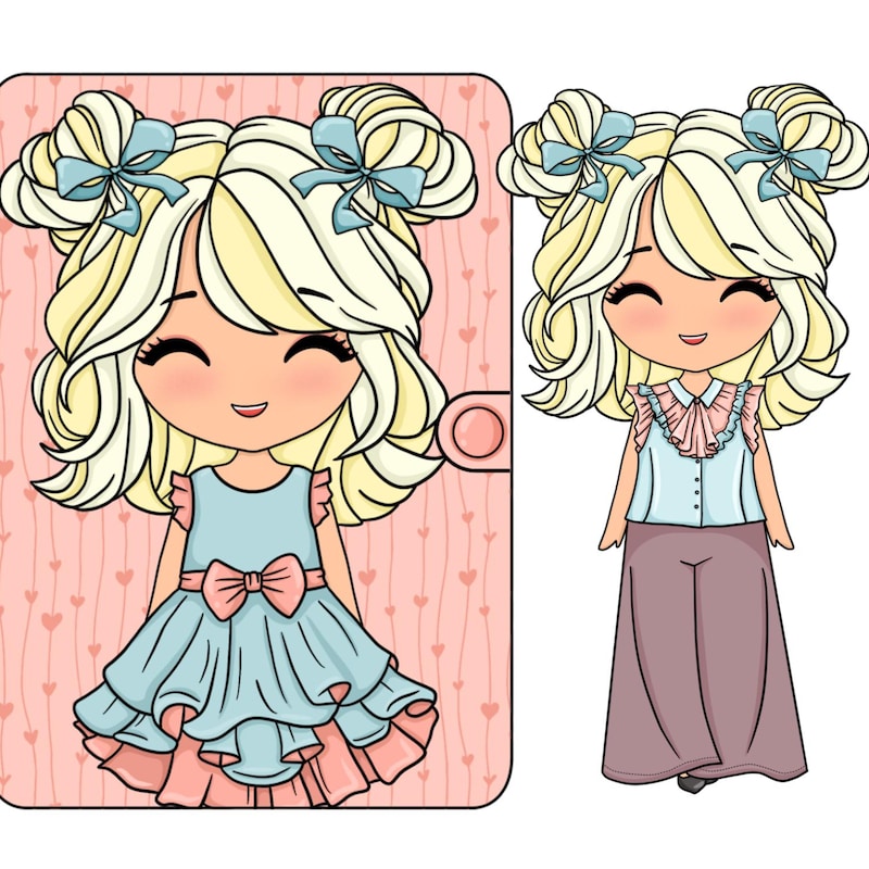 Kawaii Paper Doll - Etsy