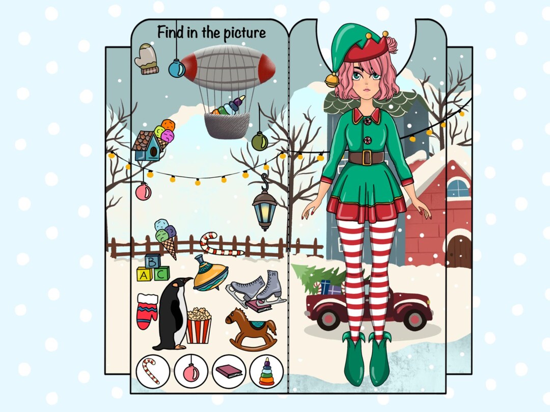 DIY Paper Doll Christmas Elf With Planner and Clothes PDF - Etsy