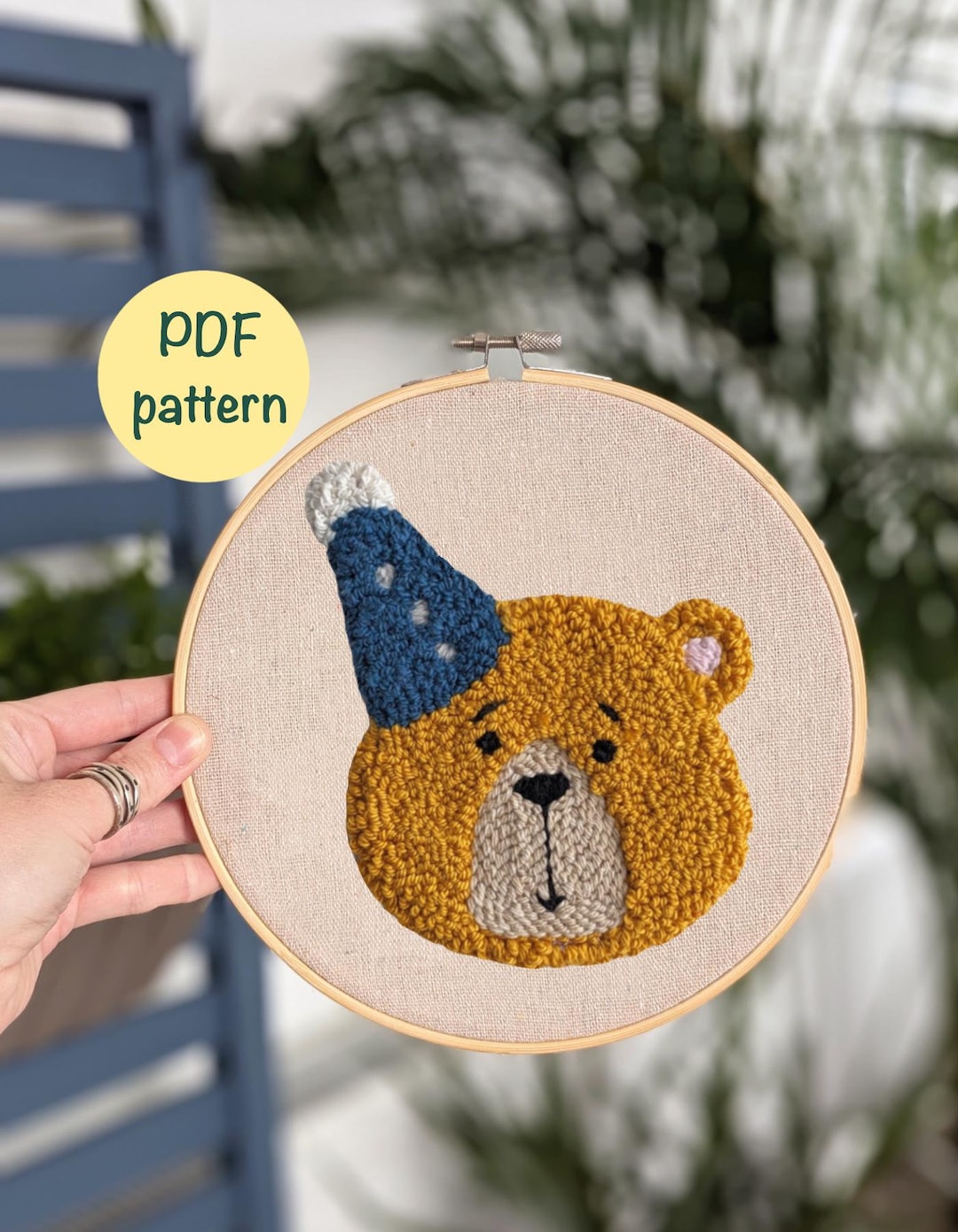 Bear Pattern for Embroidery, Circus Bear for Punch Needle With Step-by ...