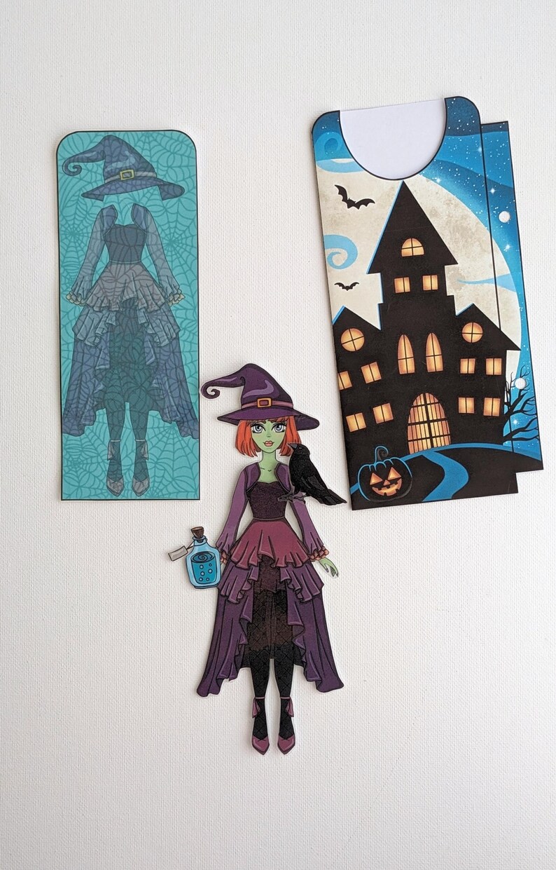 DIY Paper Doll Halloween Witch With Clothes and Planner PDF - Etsy