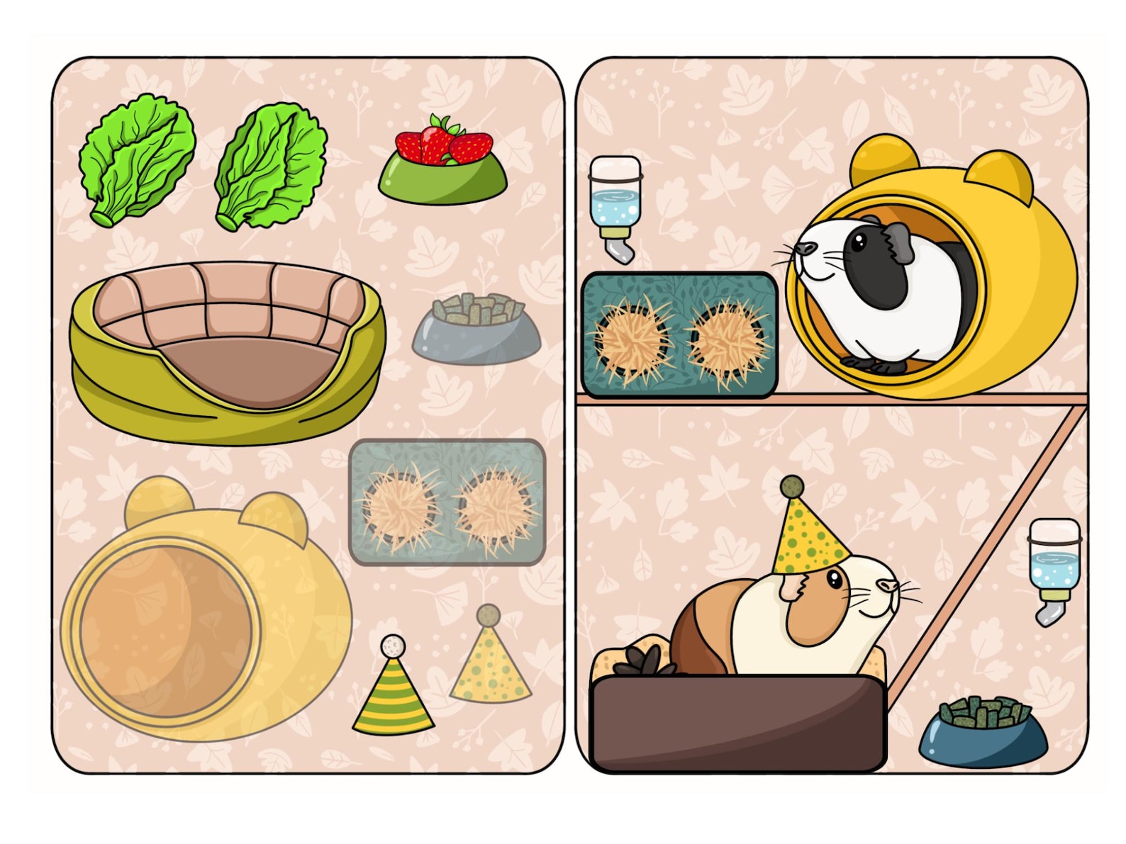 Printable Paper Doll Guinea Pigs, Activities for Kids - Etsy