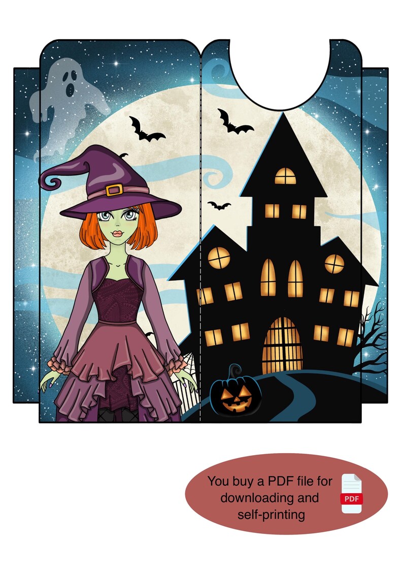 DIY Paper Doll Halloween Witch With Clothes and Planner PDF - Etsy