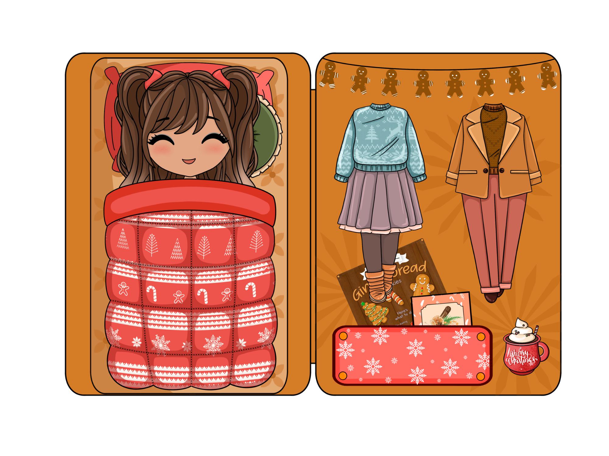 Printable Christmas Paper Doll Template, Activities for Kids - Etsy