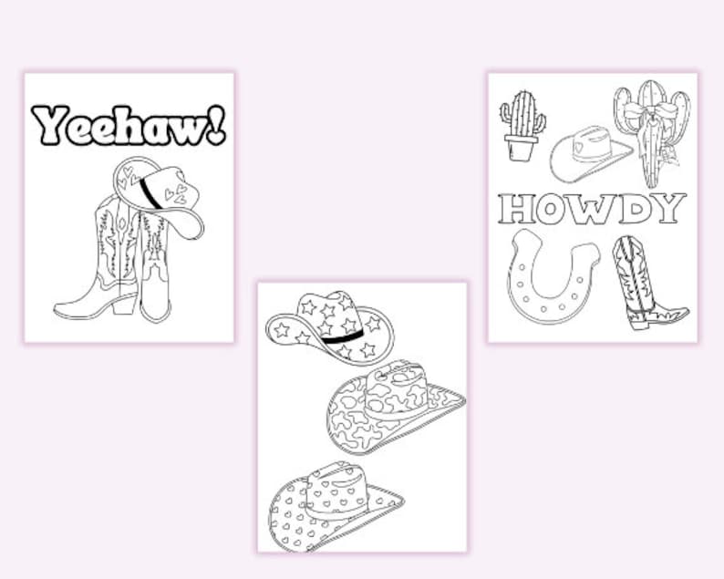 Yeehaw Cute Printable Cowgirl Colouring PDF, Fun and Easy to Colour ...