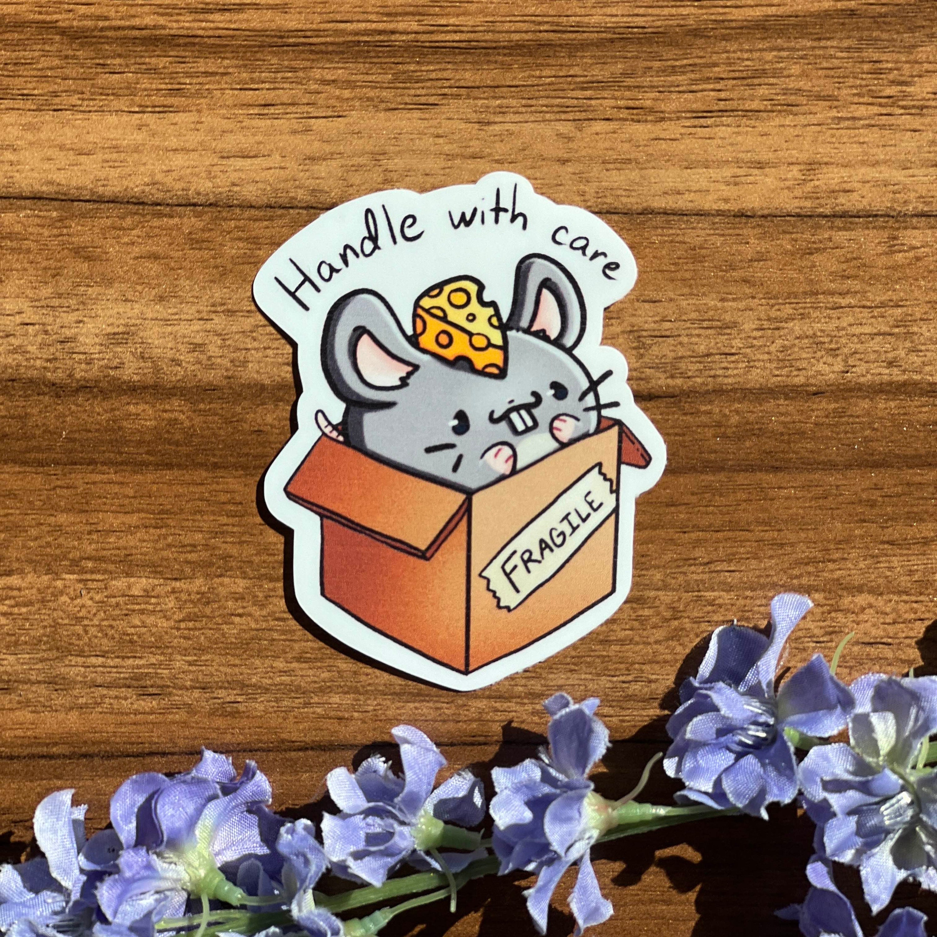 Fragile, Handle With Care | Cute Round Happy Animal Stickers ...
