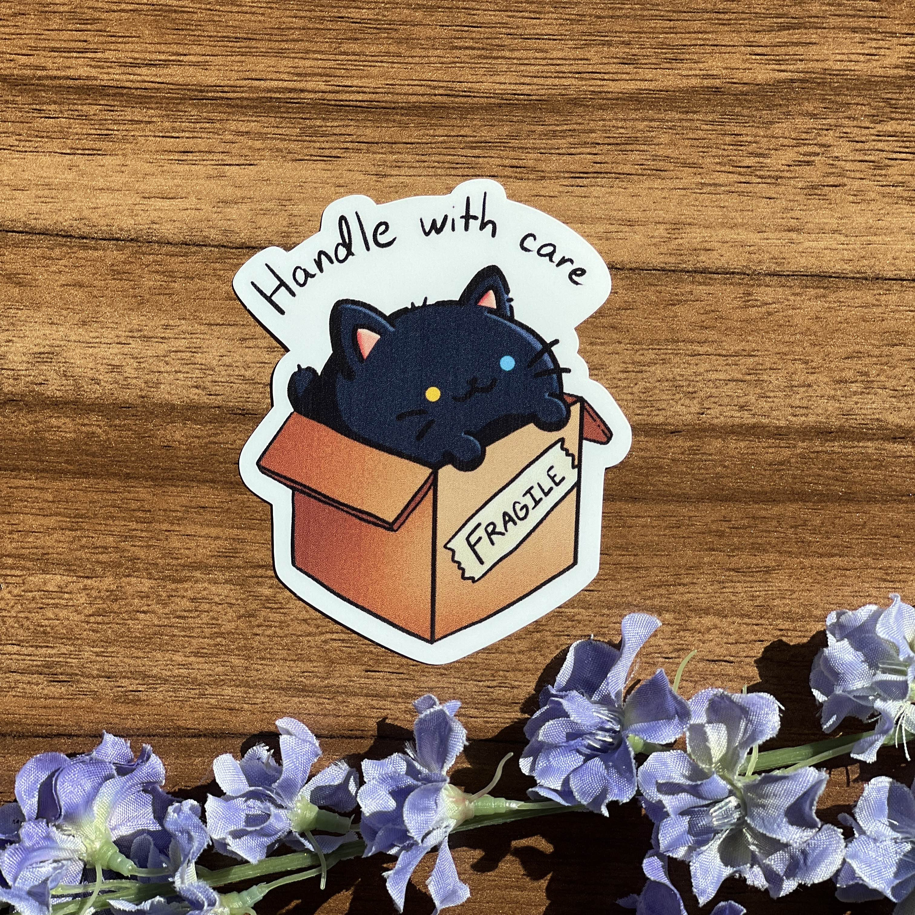 Fragile, Handle With Care | Cute Round Happy Animal Stickers ...