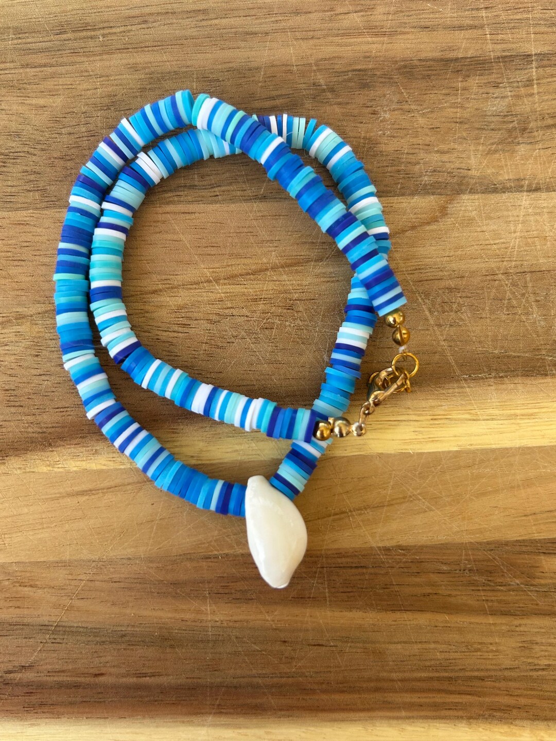Beachy Bead Blue Necklace - Etsy
