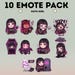 Goth Girl Emotes Pack | Twitch and Discord Streamer Emotes (instant ...