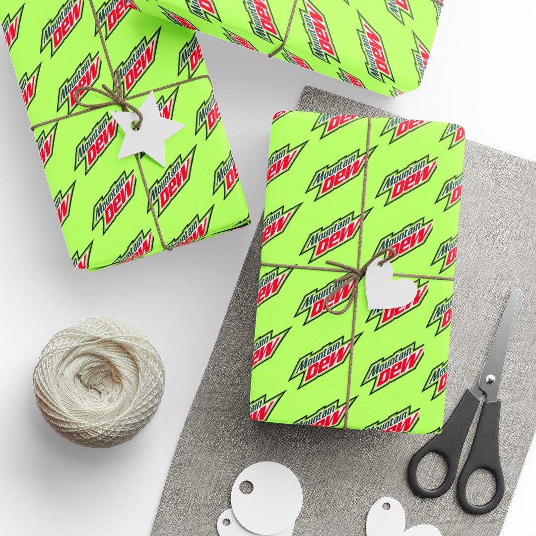 Gift Wrap Paper, Mountain Dew Design, Wrapping Sheets for Presents ...