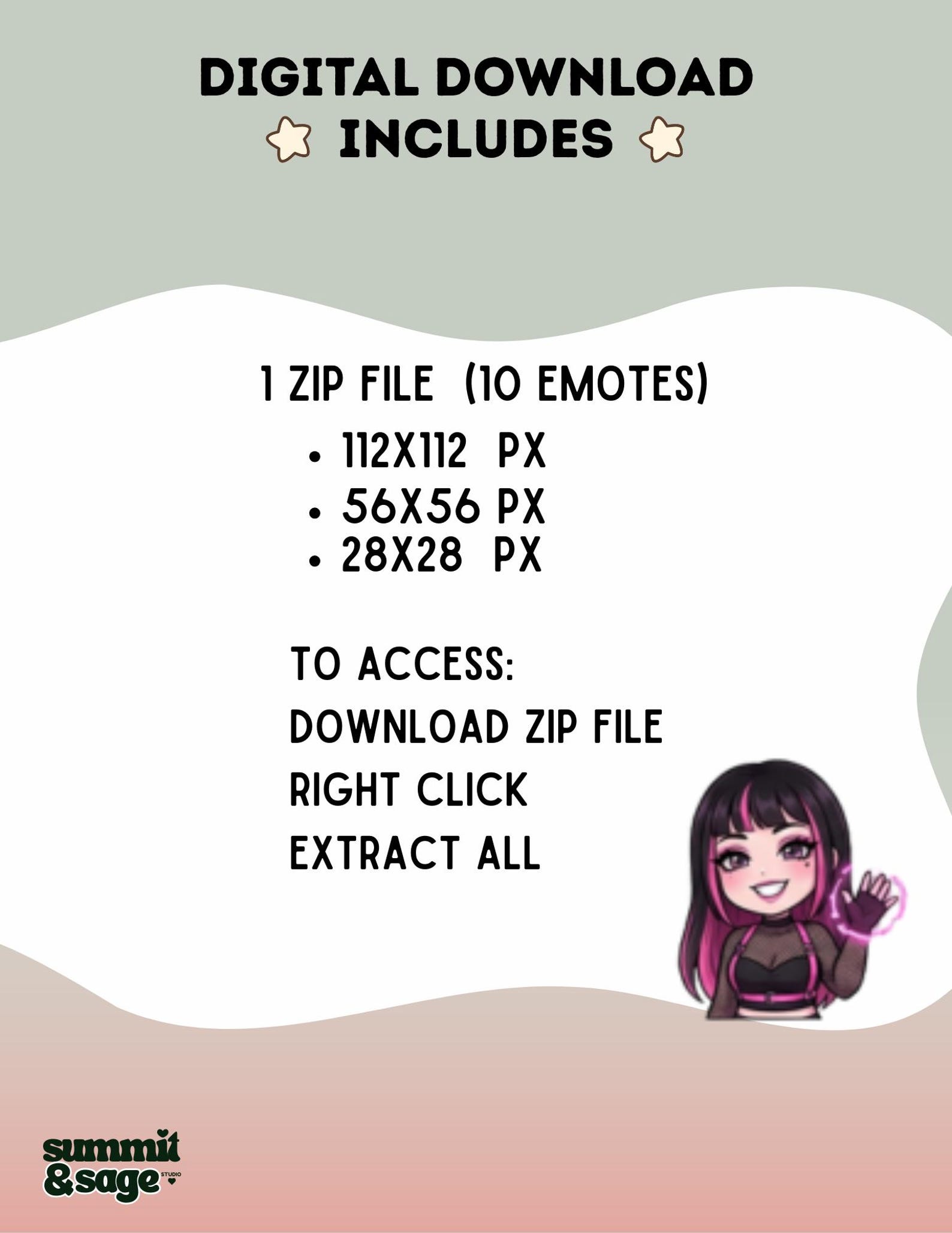 Goth Girl Emotes Pack | Twitch and Discord Streamer Emotes (instant ...