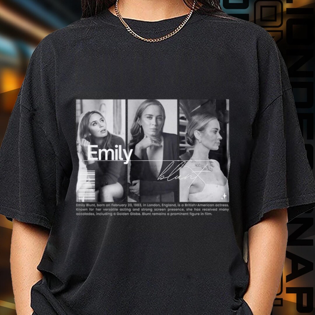 Limited Edition Emily Blunt T-shirt, Exclusive Fan Merch for Women and ...