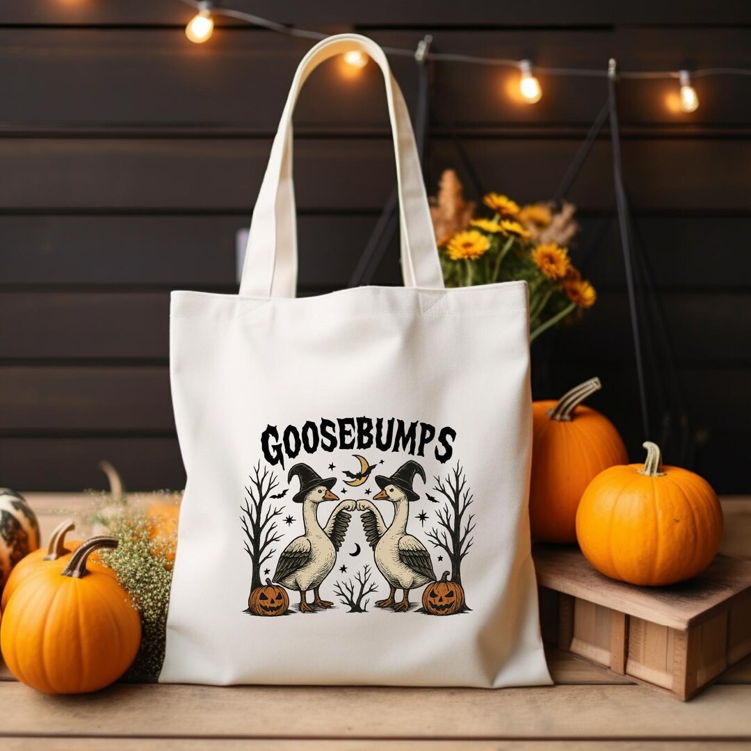 Halloween Goosebumps Tote Bag, Cute Halloween Tote Bag, Spooky Season ...