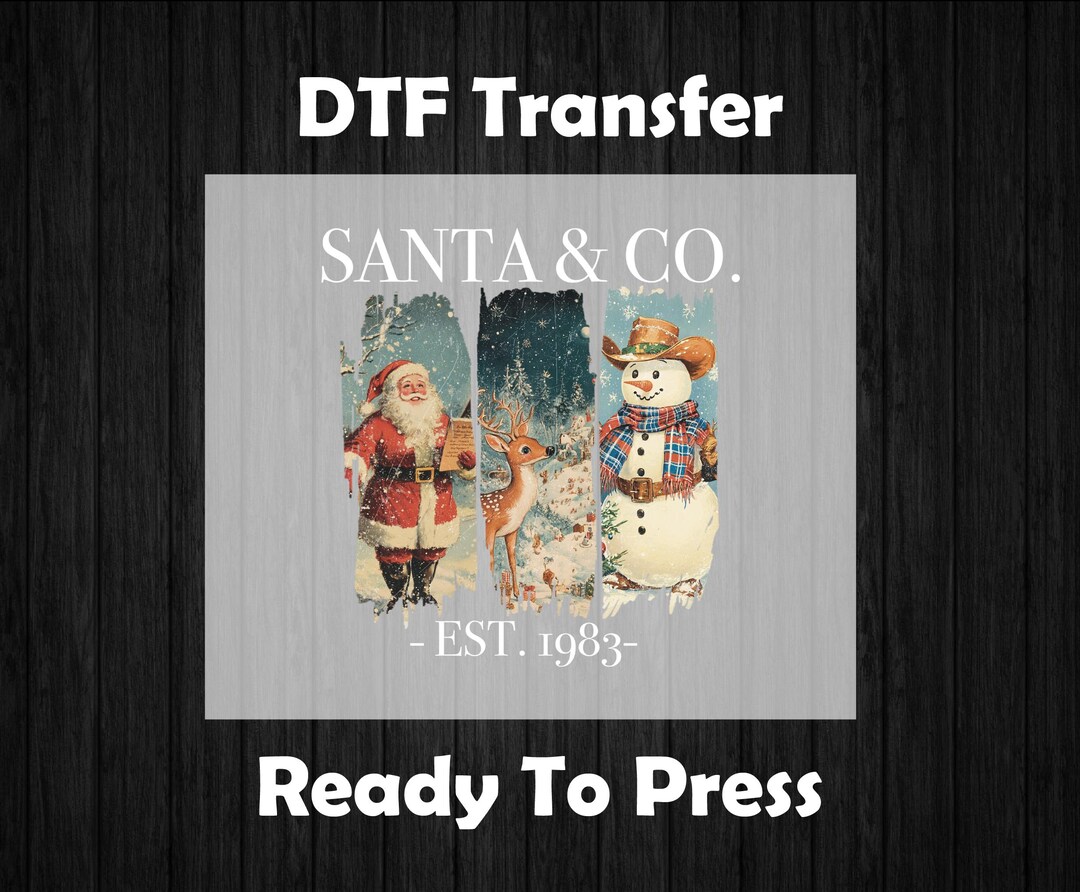 Christmas Santa & Co. DTF Transfer, Santa Claus DTF Transfer, Christmas ...