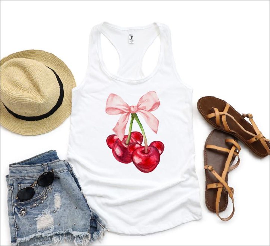 Disney Cherry Coquette Tank Top, Disney Trip Shirt, Disneyland Tank Top ...