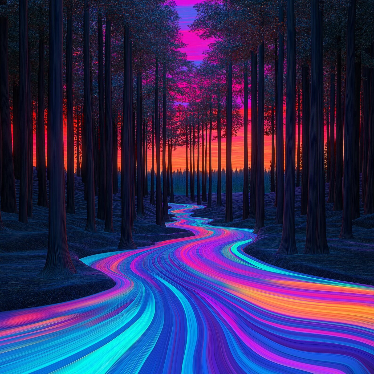 Dimensional Drift - Surreal Printable Art, Neon, Trippy Art, Wall Decor ...