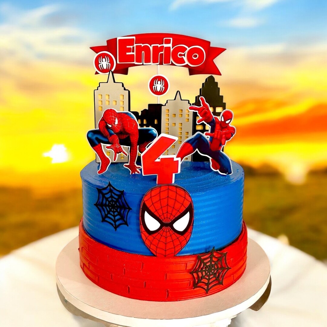 Personalized Siper Man Cake Topper, Spider Man Theme Topper, Spider Man ...