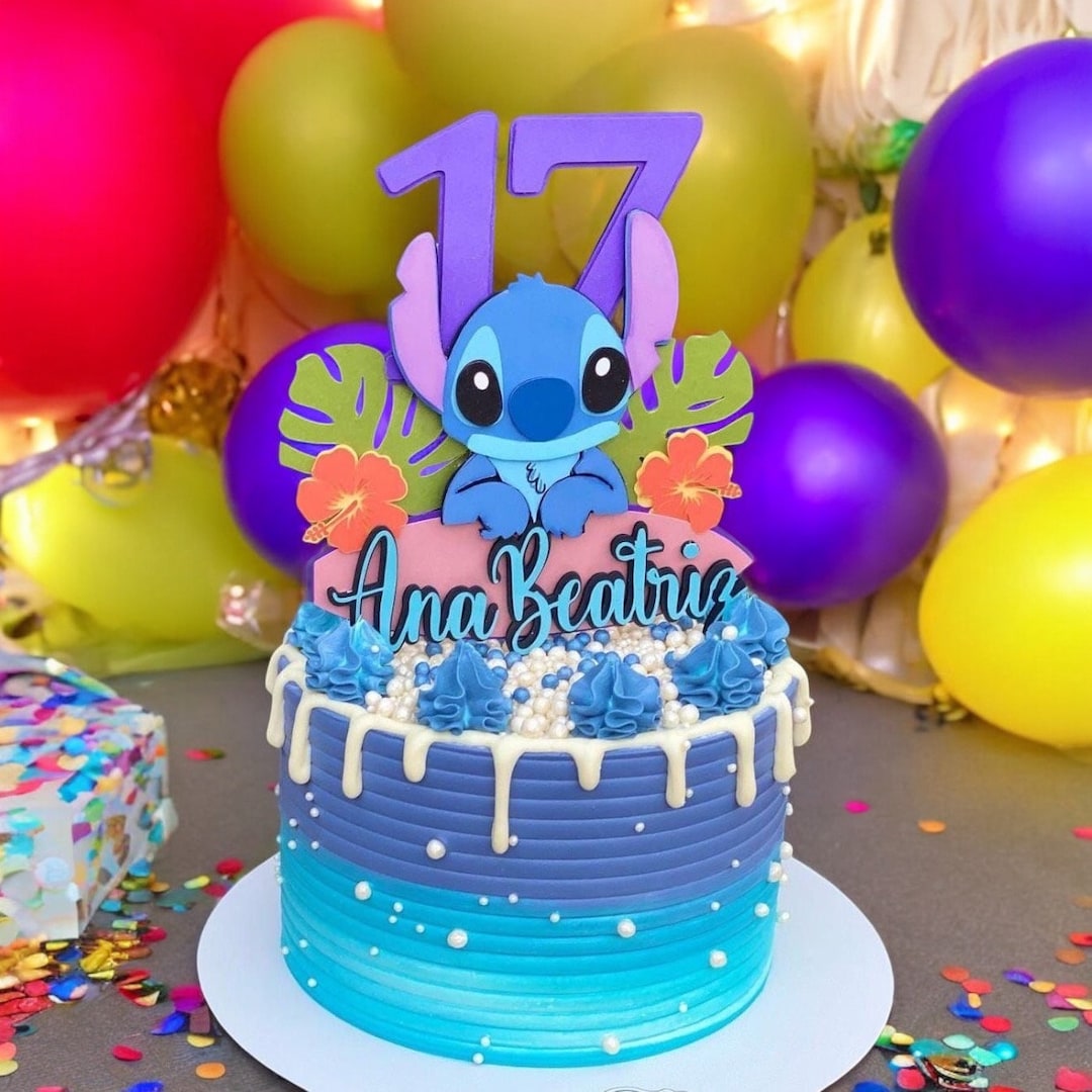Stitch Cake Topper, Stitch Theme Topper, Stitch Party Decor, Stitch ...