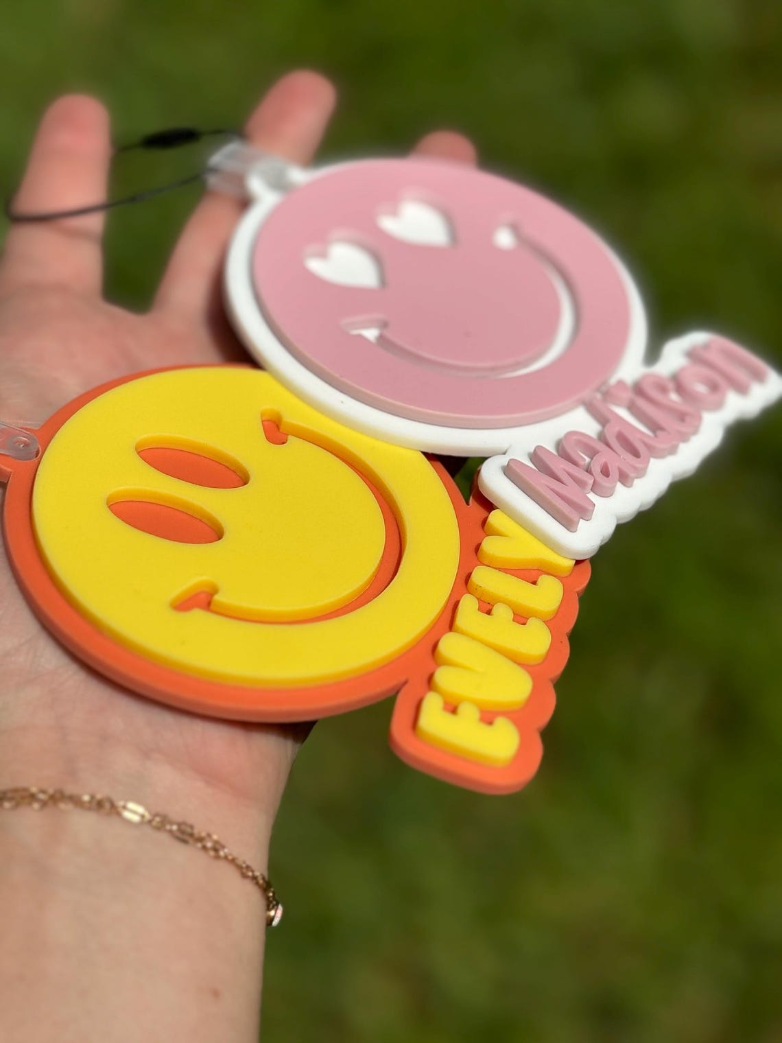 Smiley Face Backpack Keychains-bag Tags- Backpack Name Tags- Bog Bag ...