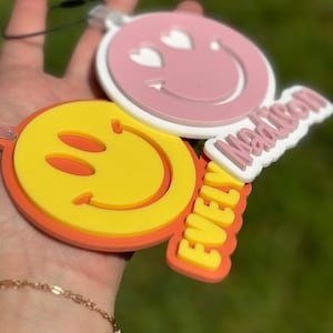 Smiley Face Backpack Keychains-bag Tags- Backpack Name Tags- Bog Bag ...