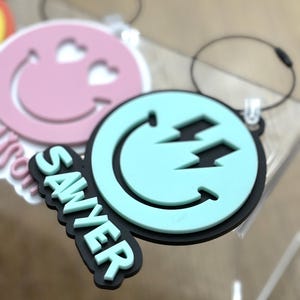 Smiley Face Backpack Keychains-bag Tags- Backpack Name Tags- Bog Bag ...