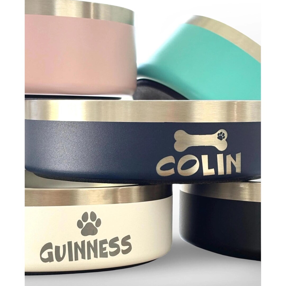 Custom Engraved Dog & Cat Bowls - Personalized Pet Food - Water Bowls ...