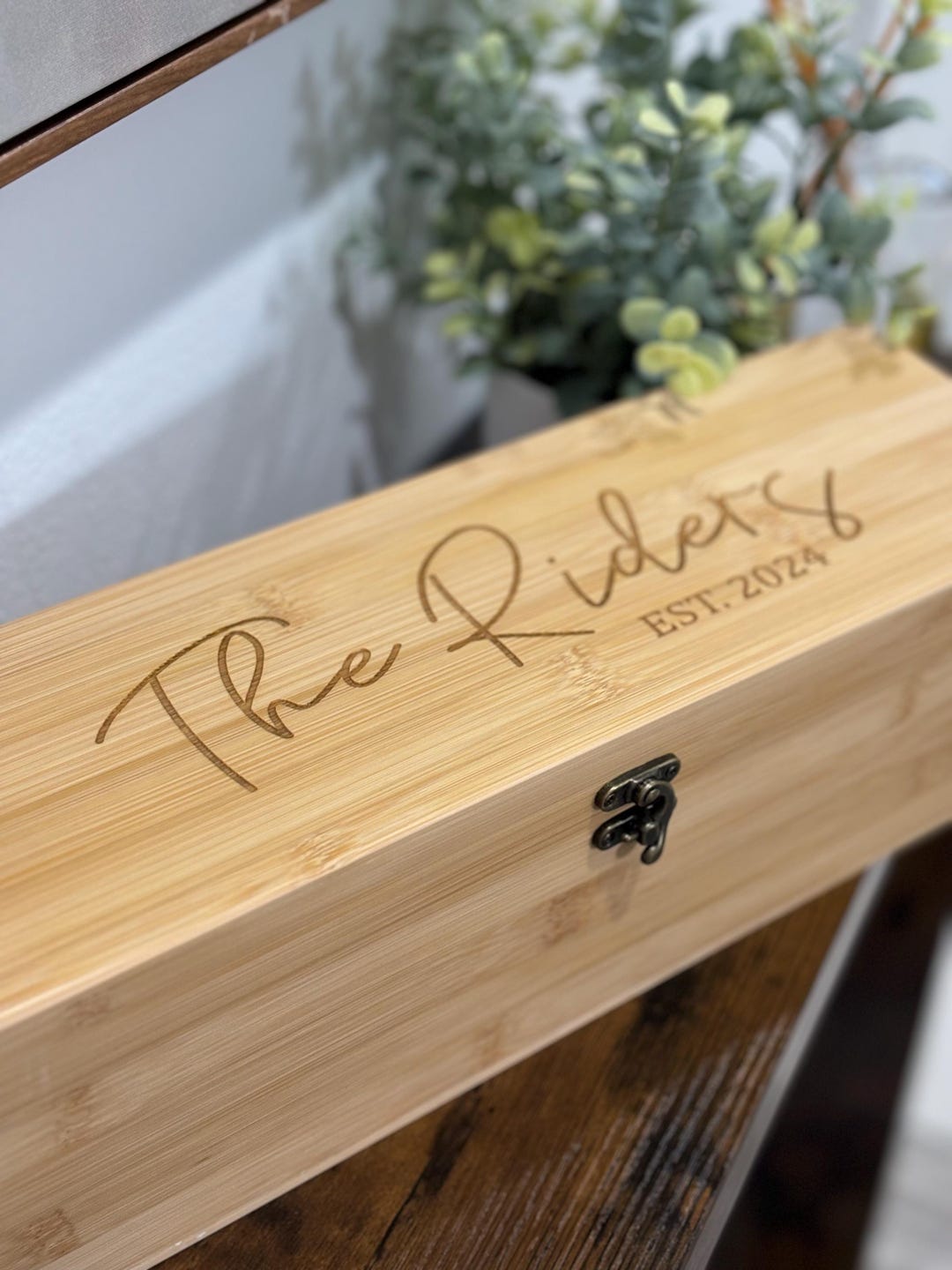 Personalized Wooden Wine Box, Anniversary Gift, Wedding Gift for Couple ...