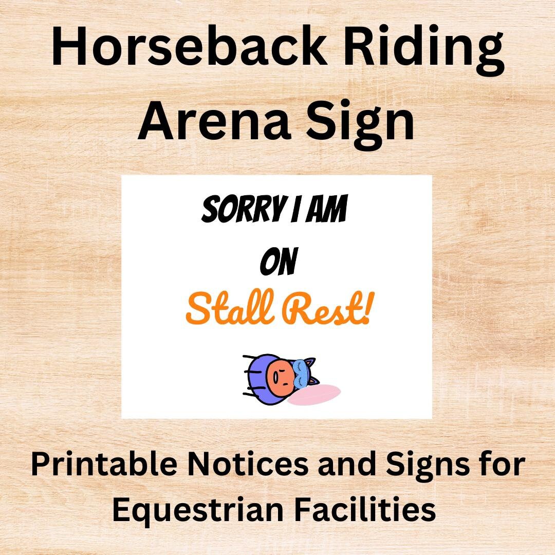 Horse Stall Digital Download Sign, Horse Stall Rest Sign, Horse Farm ...