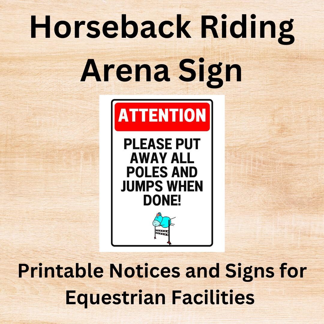Horseback Riding Arena Sign for Clean up Sign for Equestrian Farm Sign ...