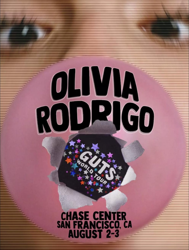 Olivia Rodrigo Guts World Tour Event Poster - San Francisco, CA 8/2 8/3 ...